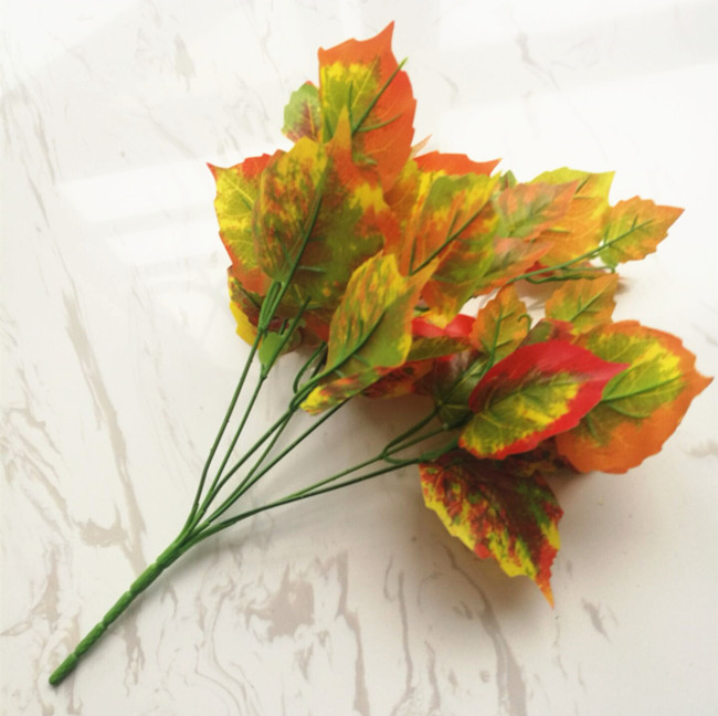 2020 Artificial Maple Leaf Plant Autumn Red Maple Leaves Plastic ...