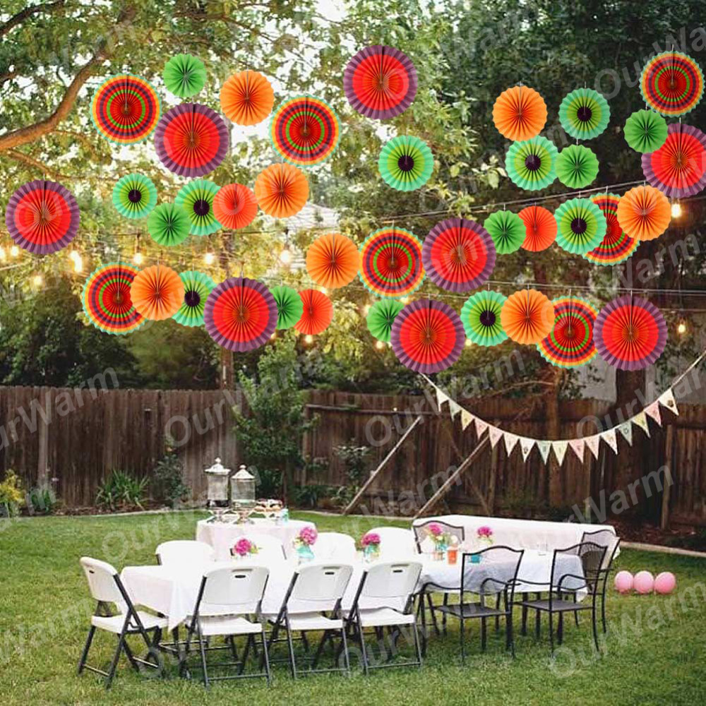 Eco Friendly Colorful Paper Fans Birthday Kids Party Hanging Decoration Hang Swirl For Mexican eco-friendly-colorful-paper-fans-birthday-kids-party-hanging-decoration-hang-swirl-for-mexican