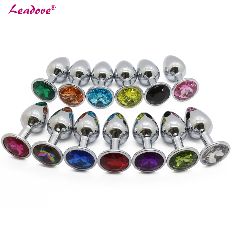 Small Size Stainless Steel Crystal Anal Plug Jeweled Butt Plug Boot Beads Metal Anal Sex Toys ...