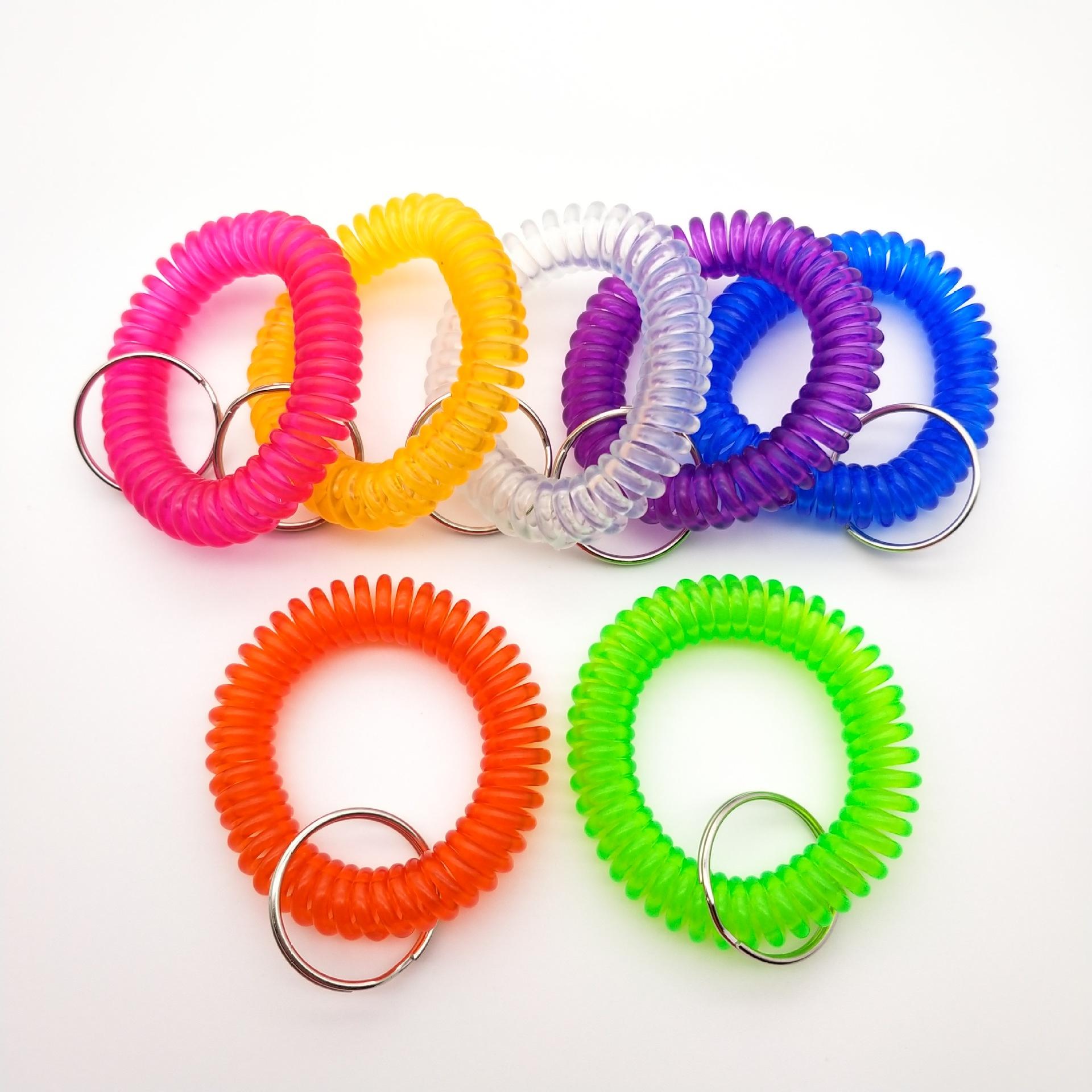 2020 Wrist Band Coil Keychains EVA Plastic Spring Ring Stretch ...