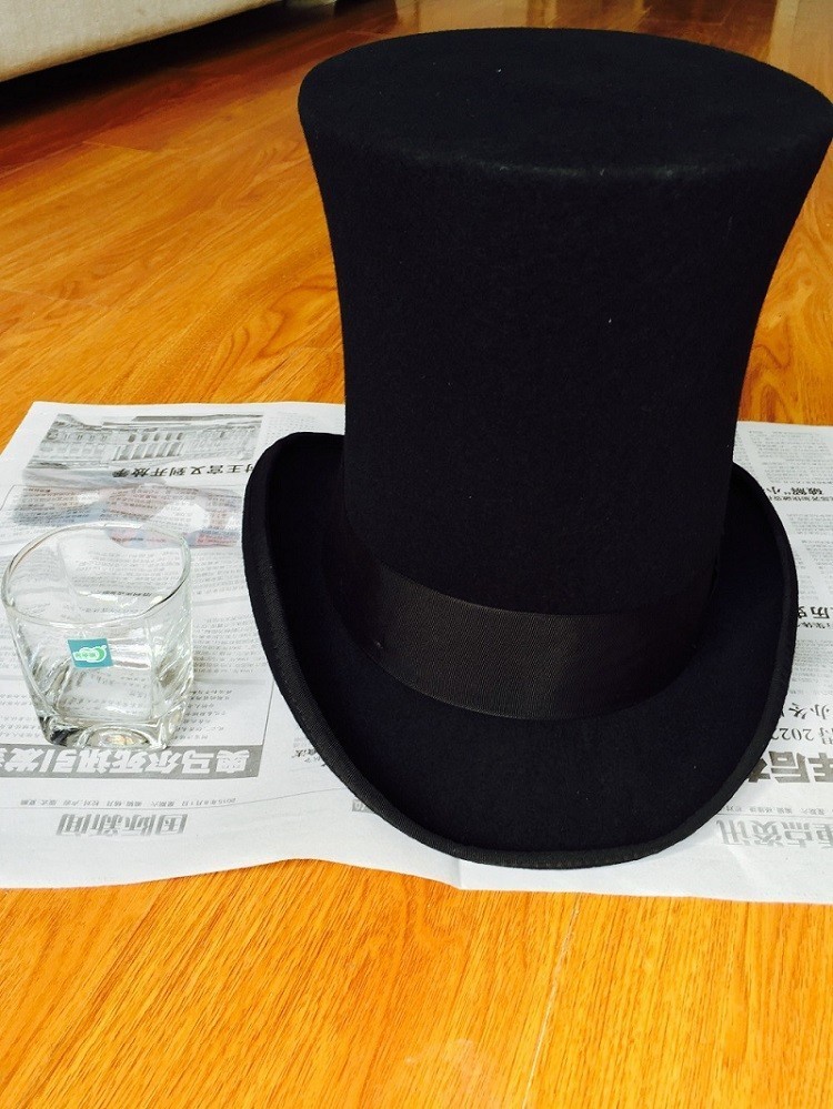 25cm 9 Inch Extra High Top Hat Steampunk Mad Hatter Victorian Vintage ...