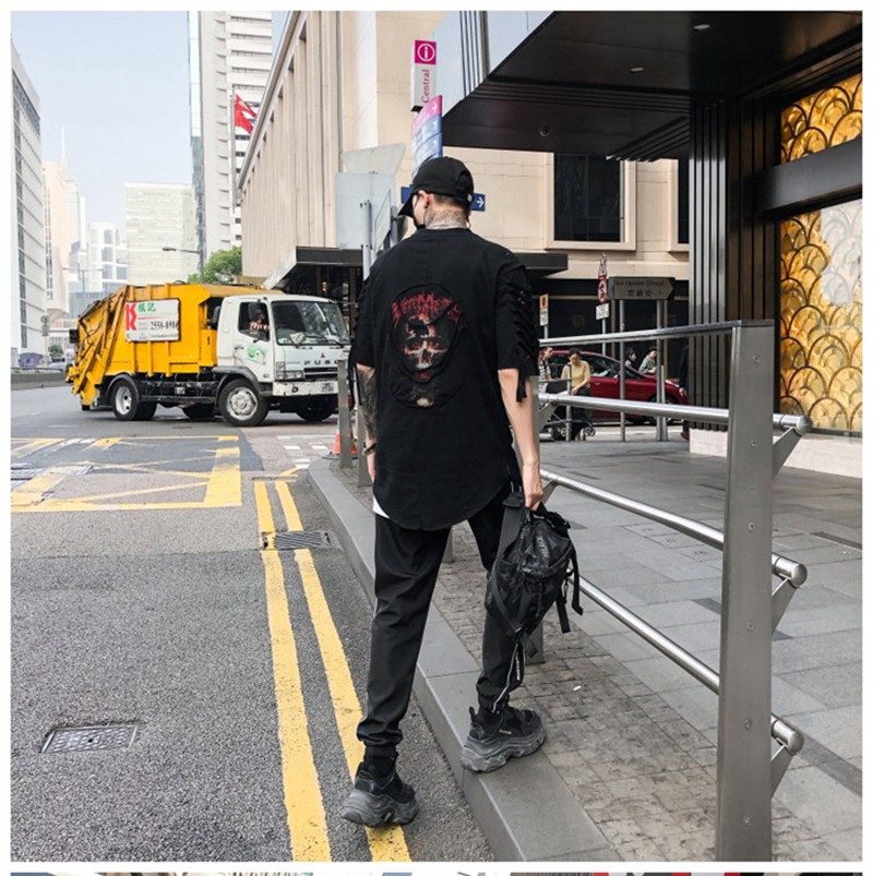 Ripped T Shirts Men Punk Rock Rave T Shirt Psychedelic Hiphop Street ...