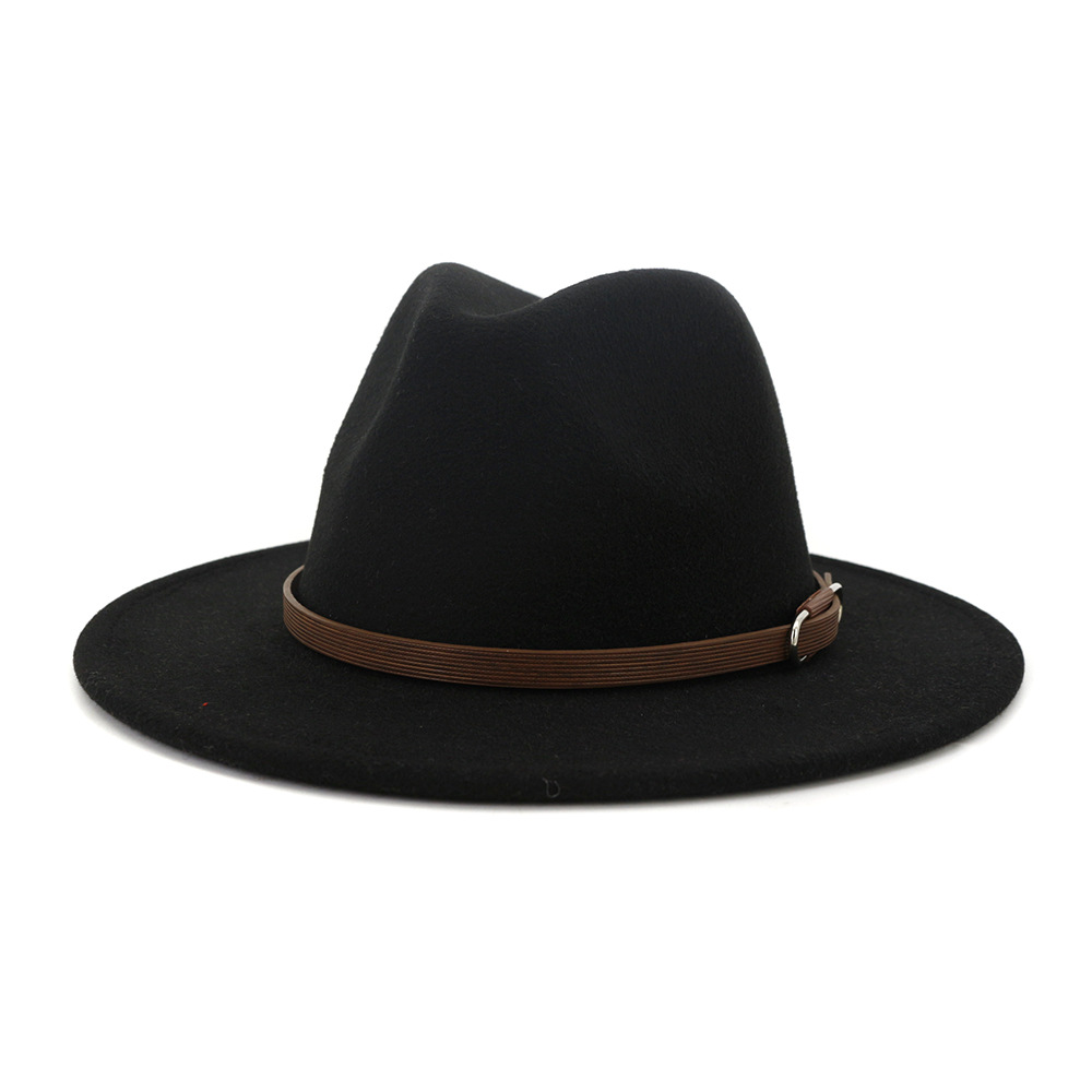 European US Women Men Artificial Wool Felt Fedora Hats With Coffee ...