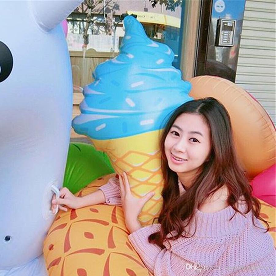 Swim Rings Swimming Props 90cm Inflatable Ice Cream Swimming Ring ...