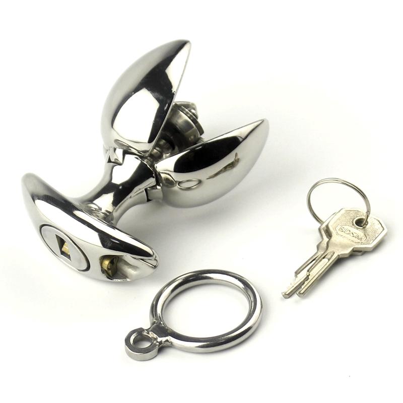 Igrark New Stainless Steel Anal Lock Openable Plug Dilator Heavy Anal