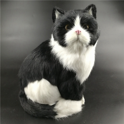 2021 Simulation Cat Plush Animal Toy Realistic Cat Doll Home Desktop ...