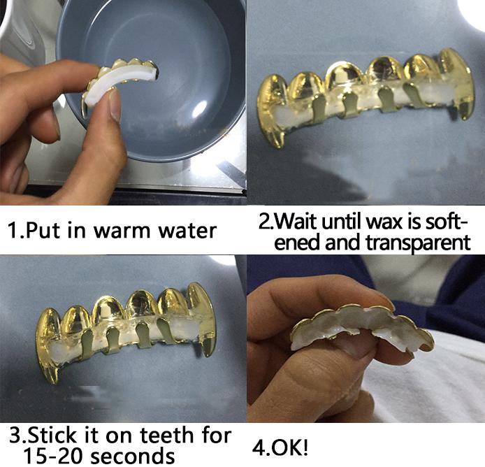2020 18K Gold Teeth Braces Punk Hip Hop Multicolor Diamond Custom ...