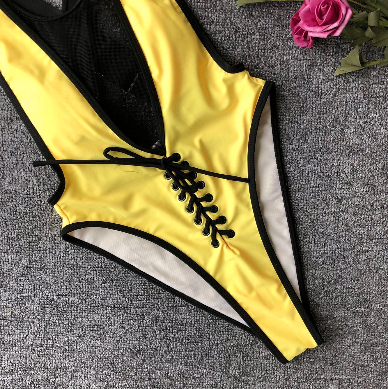 Thong Mesh Swim Suit One Piece Swimsuit 2019 Summer Swimwear Women Sexy