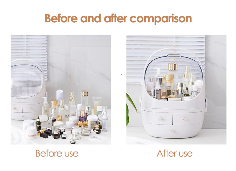 2020 Plastic Makeup Storage Box Portable Cosmetic Organizer Large Make ...