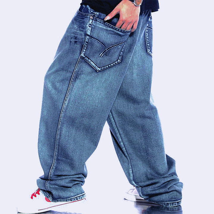 Compre Homens Retro Baggy Jeans Vestuário Lavado Jeans Masculinos