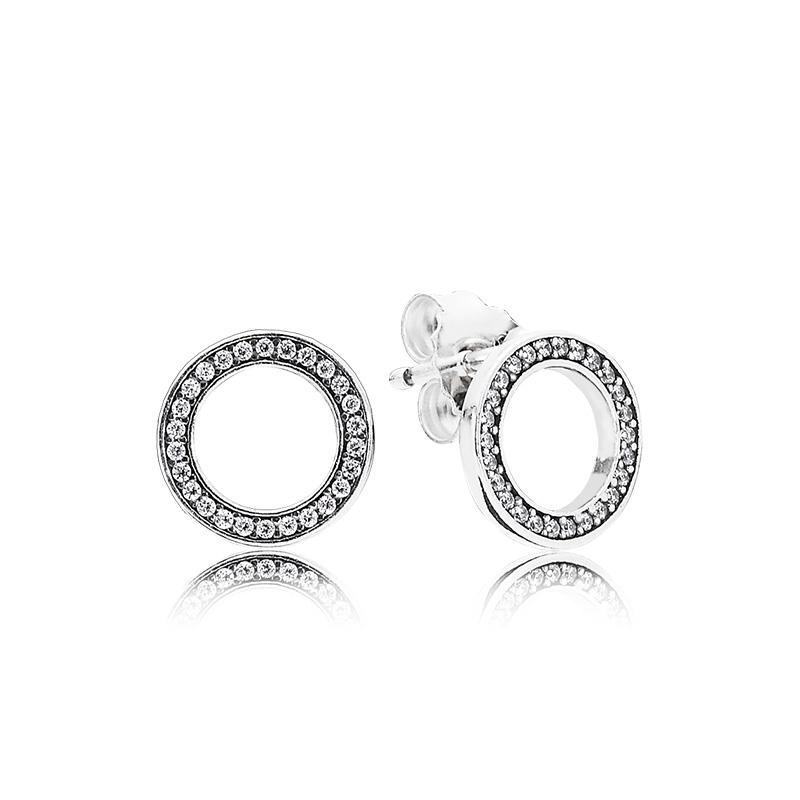 Pandora Logo Circle Stud Earrings PANDORA | atelier-yuwa.ciao.jp
