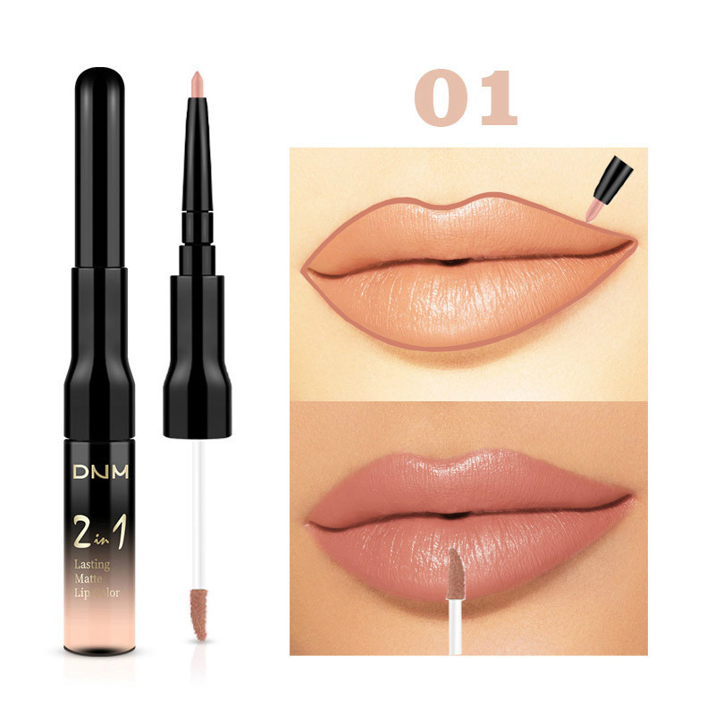 DNM Non Stick Cup Matte Double Head Lip Lip Line Two In One New Product ...