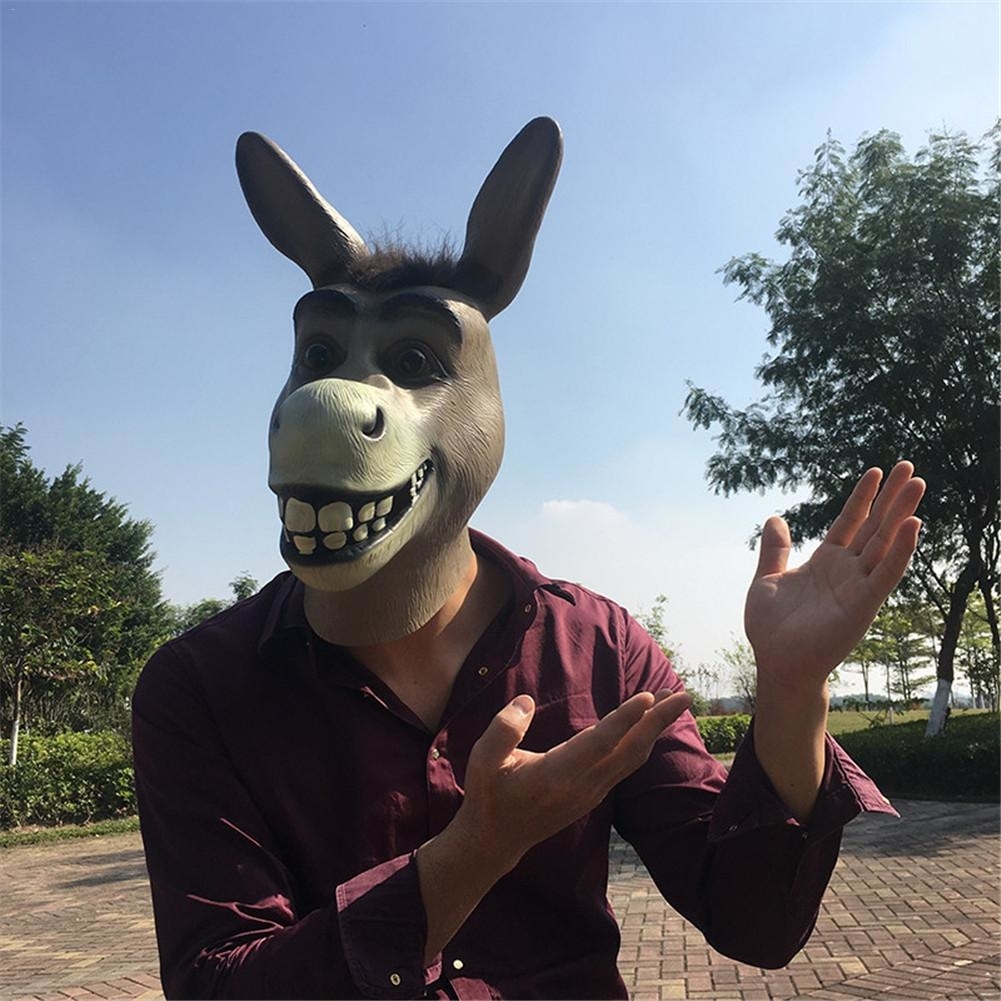 Cheap Est Funny Donkey Head Latex Mask Mr Silly Donkey Mask Halloween ...