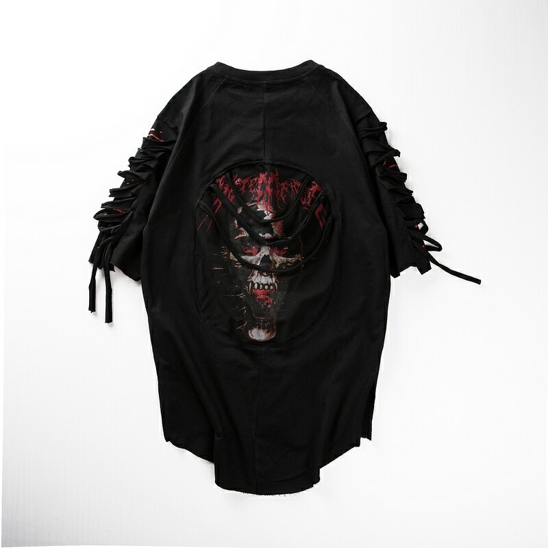 Ripped T Shirts Men Punk Rock Rave T Shirt Psychedelic Hiphop Street ...