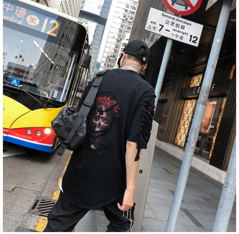 Ripped T Shirts Men Punk Rock Rave T Shirt Psychedelic Hiphop Street ...