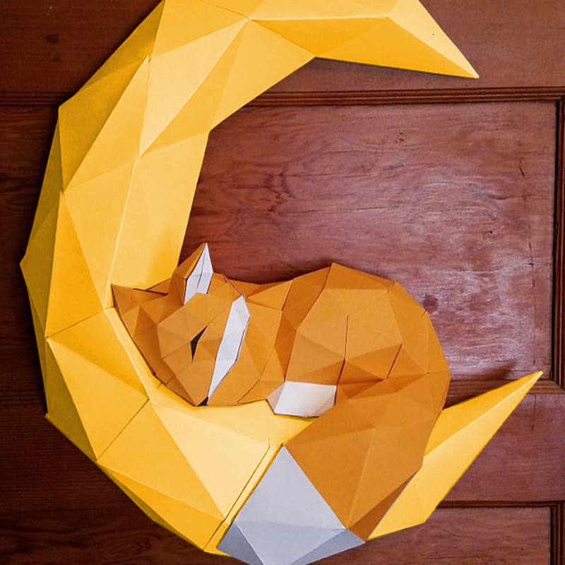 Acquistare Modello Di Carta 3D Fox In Moon Papercraft Oggettistica La ...