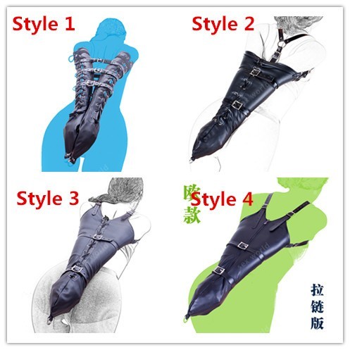 Black PU Leather Arm Restraint Sex Bondage BDSM Toys Arm Binder ...