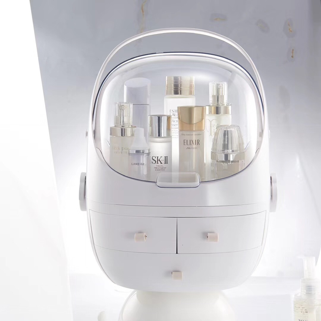 2020 Plastic Makeup Storage Box Portable Cosmetic Organizer Large Make ...