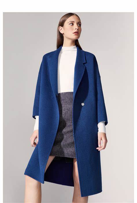 A Fresh and Soft Sweater with A Blue Coat