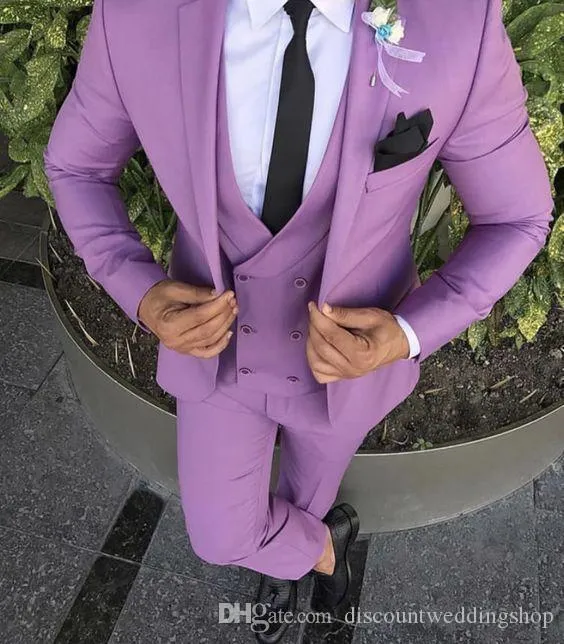 De Haute Qualité Smokings Marié Un Bouton Notch Lapel Groomsmen Best ...