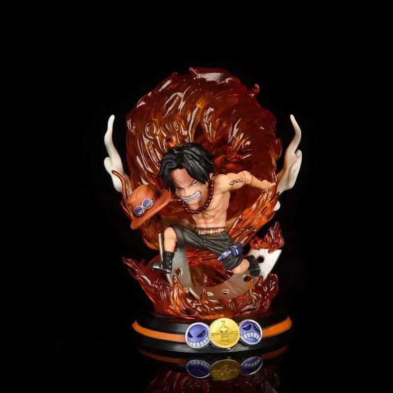 Anime Japonés ONE PIECE Portgas D Ace Angry PVC Figura De Acción Anime ...