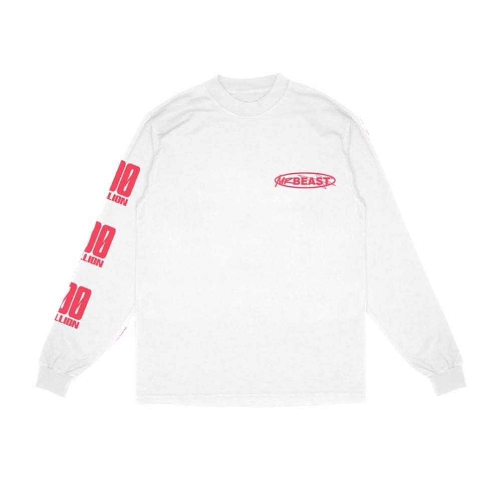 Mrbeast Merch 100 MILLION SUBSCRIBER Sweats À Manches Longues Crewneck ...