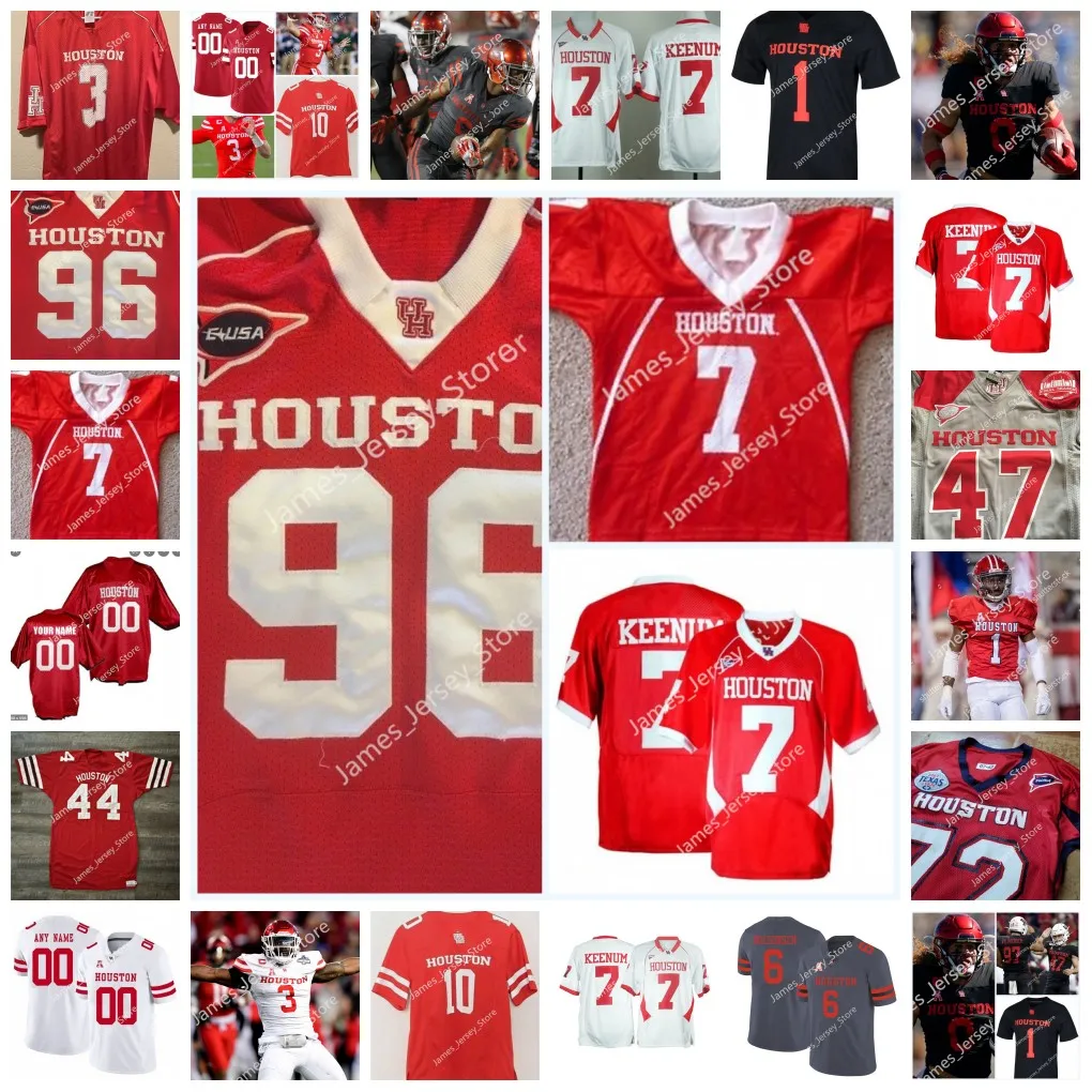 NCAA Custom UH Houston Cougars Football Jersey Alton McCaskill Art ...