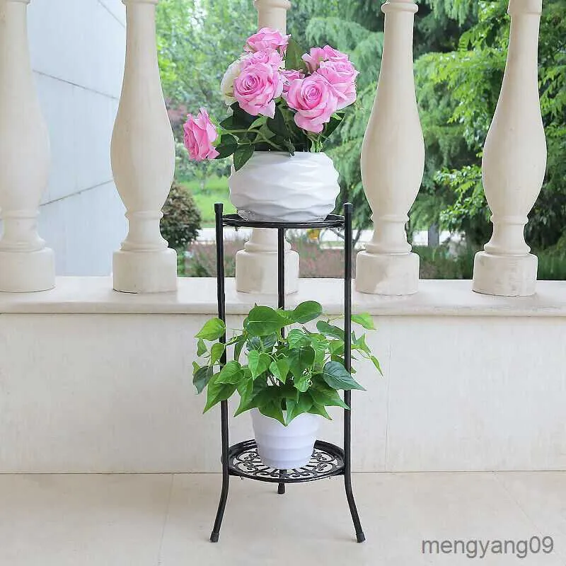 Jardinières Pots Logam Penyangga Tanaman Pot Bunga Tingkat Balkon ...