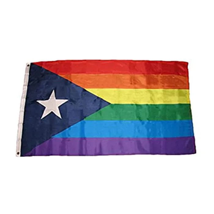 Puerto Rico Rainbow Gay Pride Flag 3x5 FT Banner 90x150cm Festival ...
