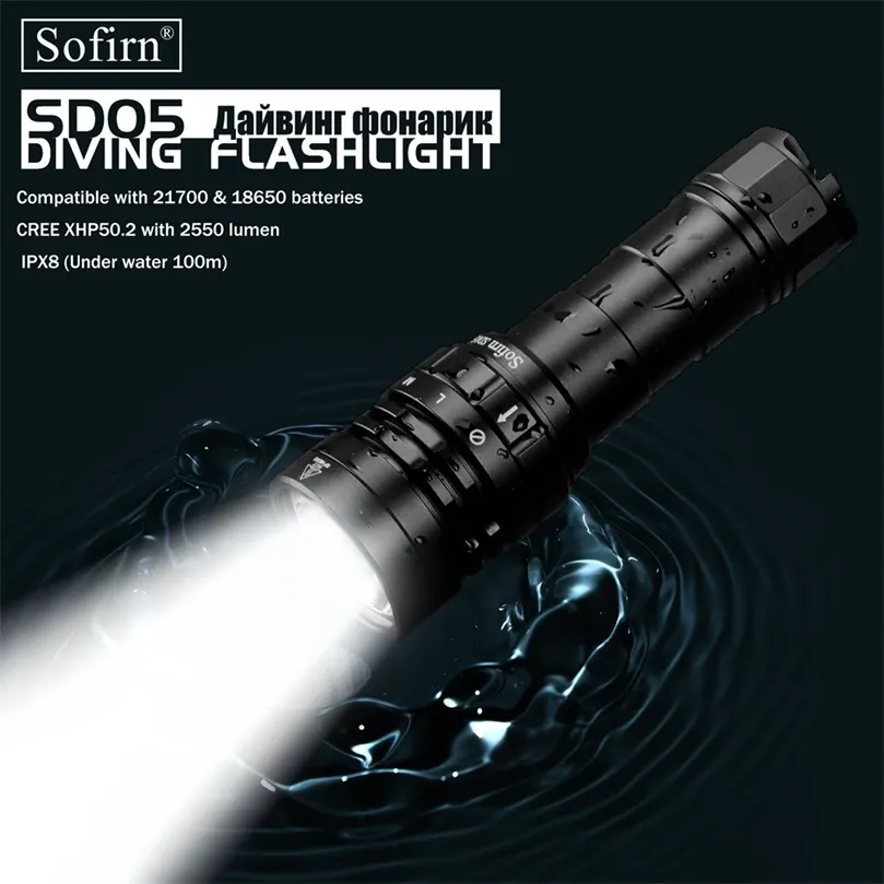 Sofirn SD05 SCUBA DIVE LED Luz De Buceo CREE XHP50.2 Super Brillante ...