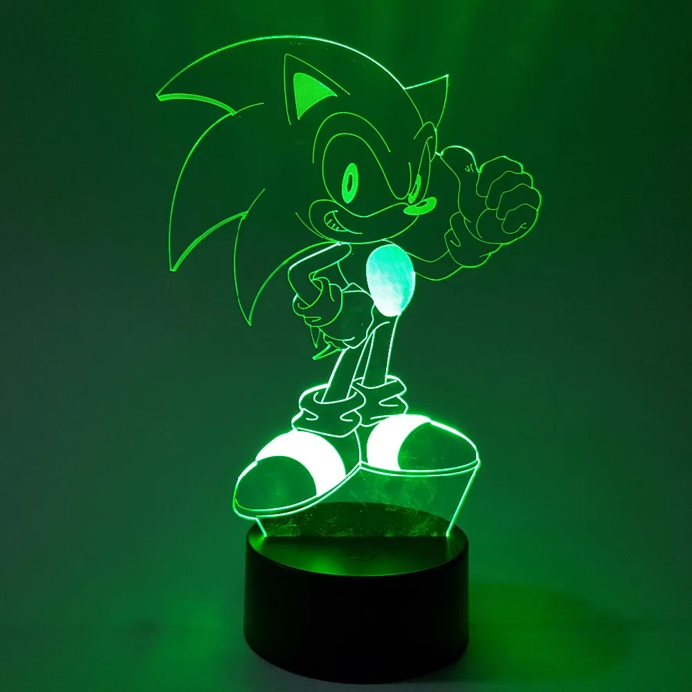 Sonic 3D Nightlight Visual Illusion LED RGB Cambiando Sonic The ...