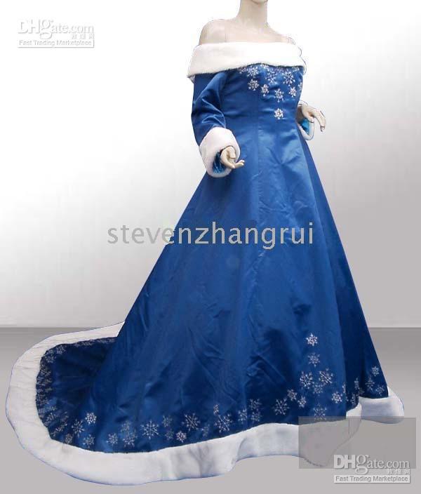 2010 New Style Winter Blue Wedding Dresses Bridal Gown Custom All Size ...