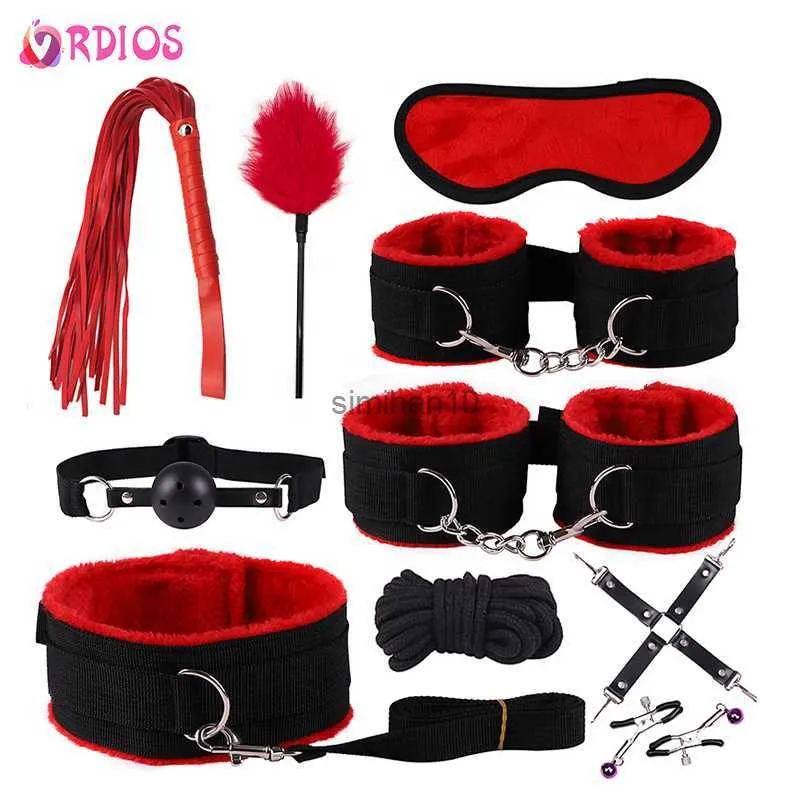 Vrdios Bdsm Sex Bondage Set Mains Gag Fouet Mamelon Pinces Érotique Sex