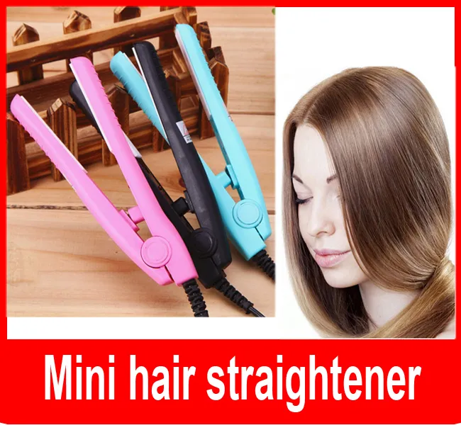 Mini hair flat iron portable hair straightener with ceramic plates ...