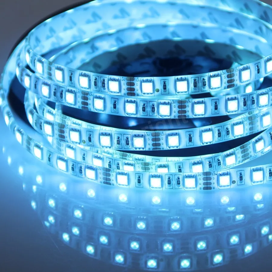 Waterproof LED Strip Lights, Ice Blue Flexible Light Tape, 12V 5050 SMD ...