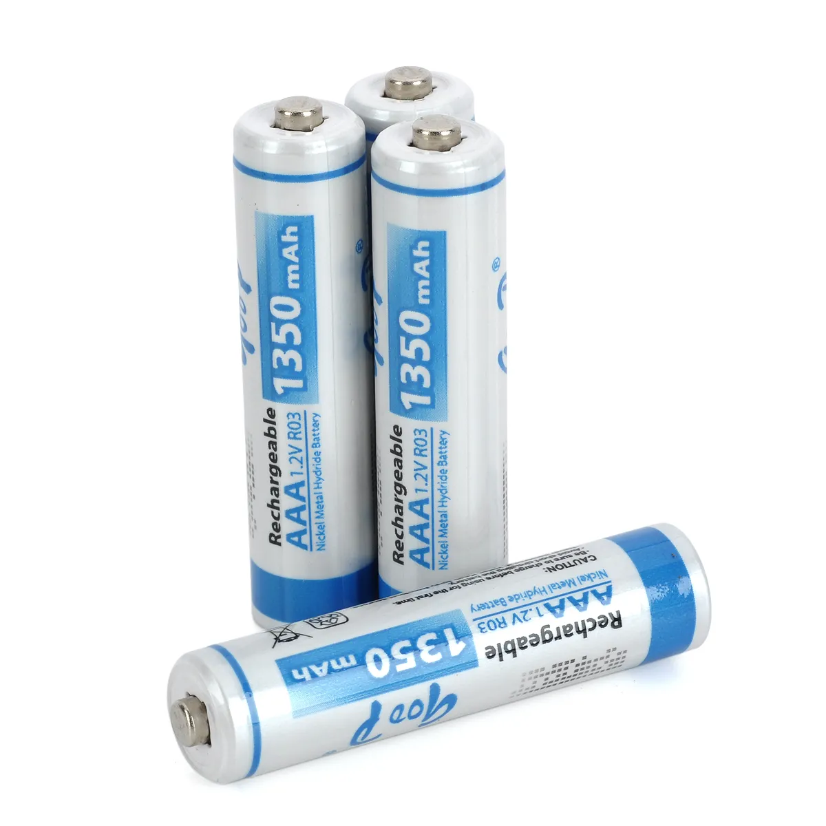 High Capacity AAA Rechargeable Batteries - 1.2V 1350mAh NiMH 4-Pack ...