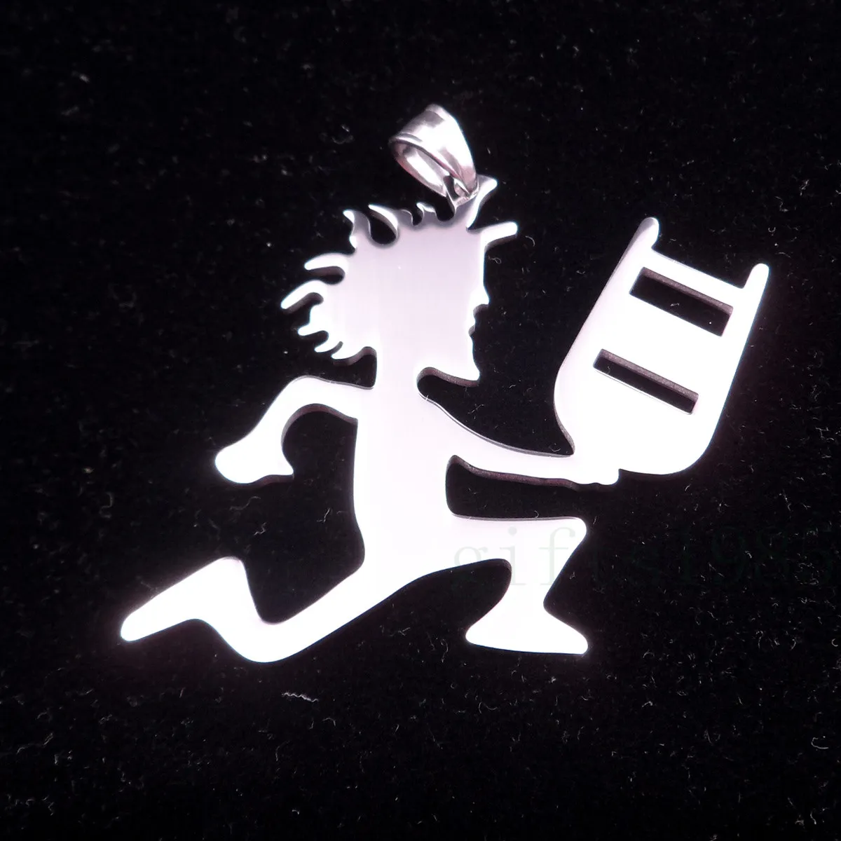 Stylish Silver ICP Jewelry: Men's Juggalette Pendant with 5mm 24 inch ...