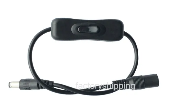 CCTV Camera Power Adapter 12V DC Power Switch Cable 2.1mm/5.5mm Inline ...