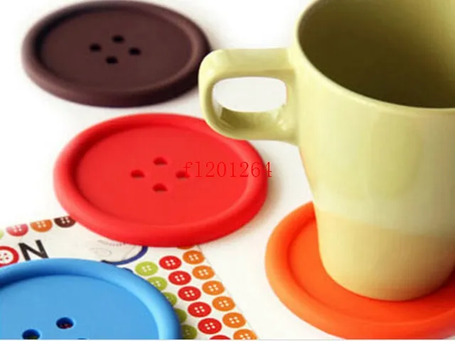 Cup Coasters For Table Silicone Button Coasters, Colorful Tea Mug ...