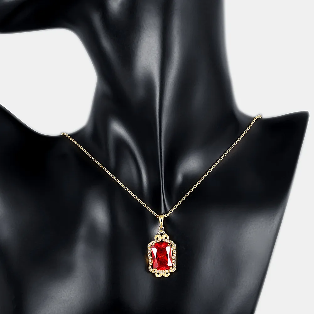 2.0ct Princess Cut Womens Pendant Necklace Chain Ruby... From ...