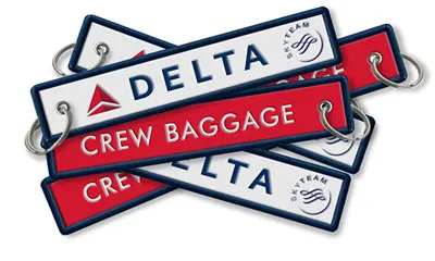 Delta Airlines Crew Luggage Tags Embroidered Fabric Baggage Flag ID Tag ...