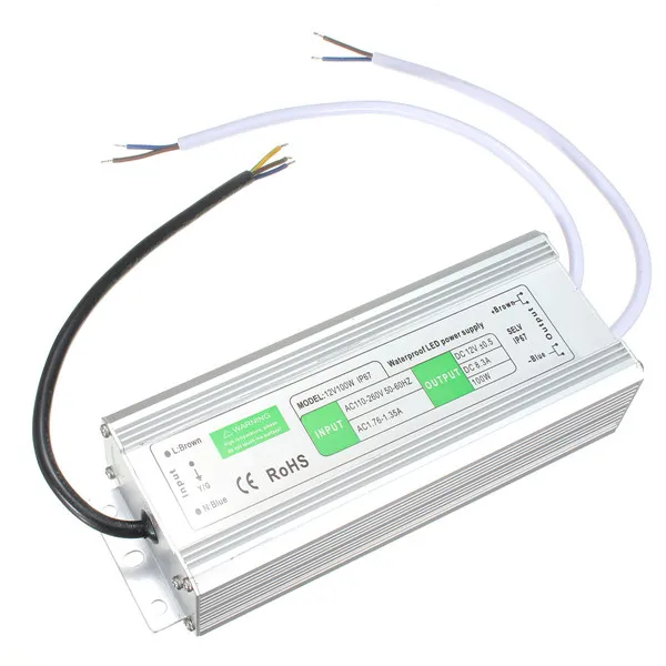Waterproof IP67 LED Driver Transformer Rainproof Led Power Supply 12V 100W For Outdoor Use, High ...
