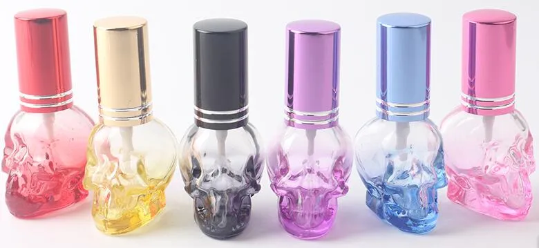 Portable 8ml Glass Skull Skull Shaped Perfume Bottle With Sprayer Ideal ...