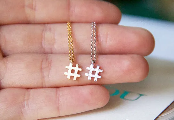 Hashtag Necklaces Simple Initial, Symbol & Music Note Charms For Women ...