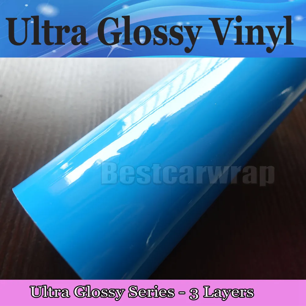 Azure Blue Ultra Glossy Vinyl Car Wrap 3 Layer High... From Bestcarwrap ...