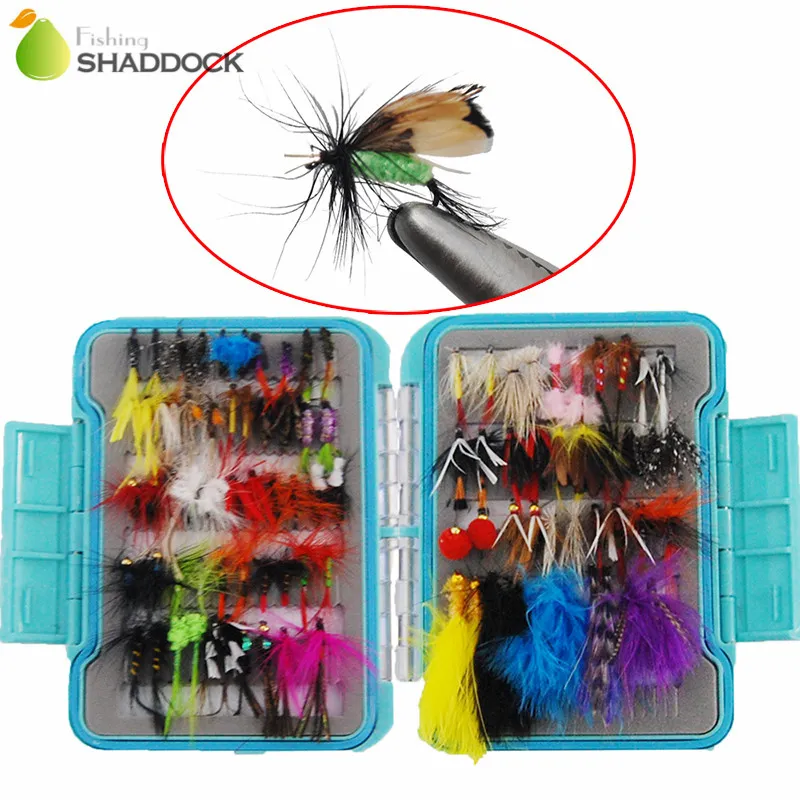 Fly Lures Fishing Lure Set Assorted Dry Flies, Feather Trout Fishing ...