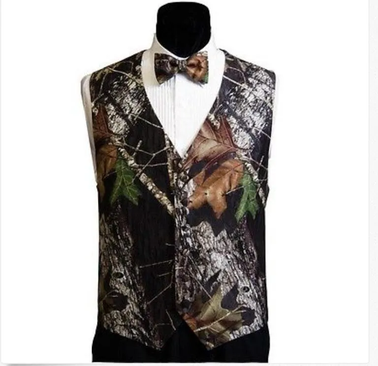 Men's Realtree Spring Camo Vest | Slim Fit V Neck Groomsmen Wedding ...