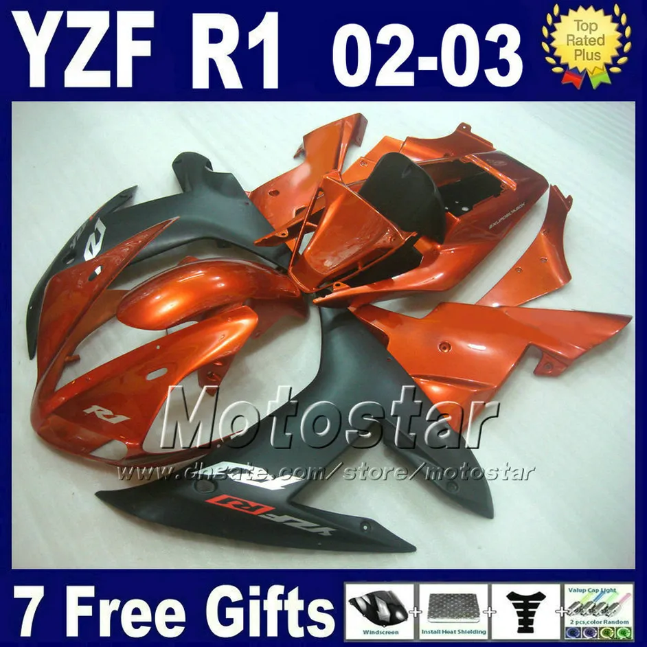 For YAMAHA 02 03 YZF R1 Fairing Kit Burnt Orange Injection Molding 2002 ...