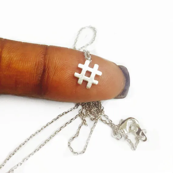 Hashtag Necklace Simple Initial Sign Trendy Symbol # Necklaces ...