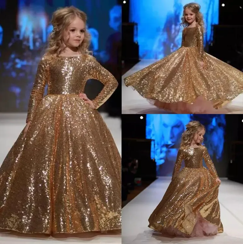 Sparkly 2019 Gold Sequined Ball Gown Flower Girl... From Dress_1st, $83 ...